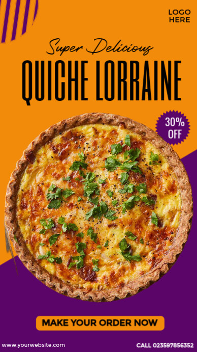 happy national quiche lorraine day Template | PosterMyWall