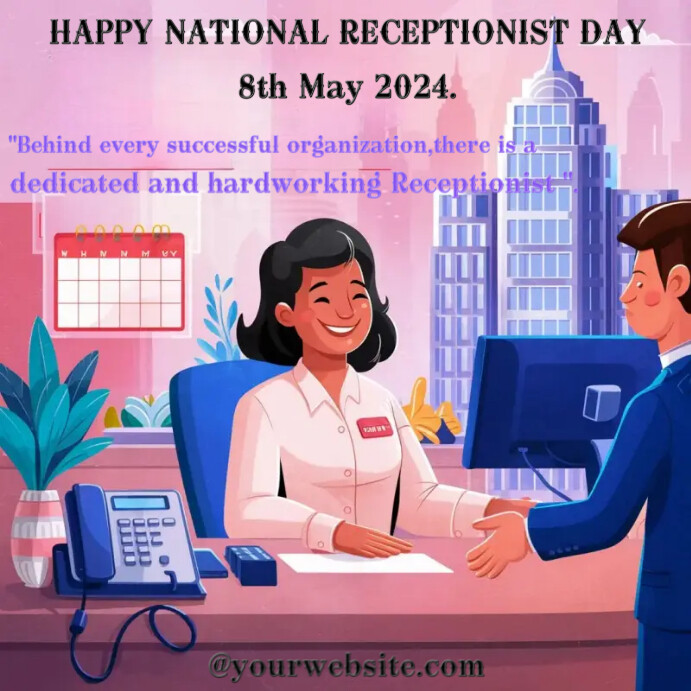 Copy of Happy National Receptionist Day Template | PosterMyWall