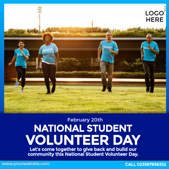 Happy National Student Volunteer Day Template | PosterMyWall