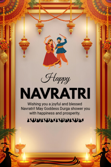 Happy Navratri Poster 2025. Template | PosterMyWall