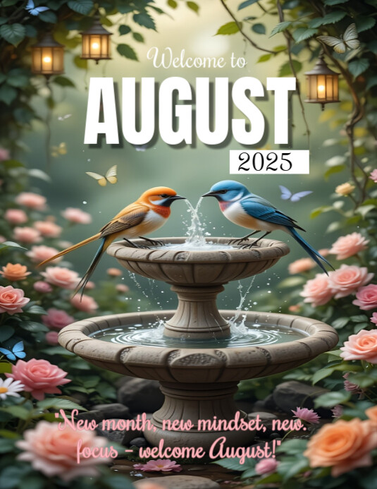 Happy new month August flyer Template | PosterMyWall