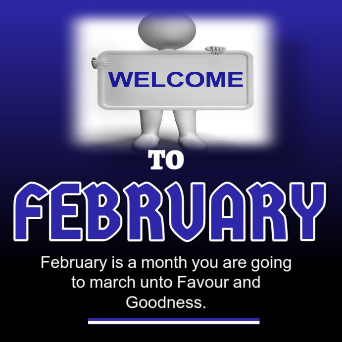 Copy of Happy New Month February greetings template | PosterMyWall
