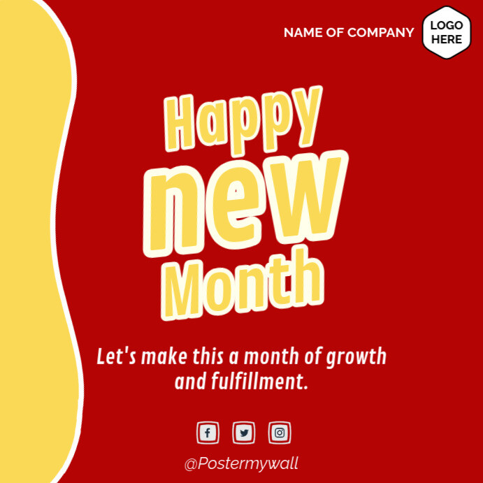 Happy New Month Graphic with Positive Message and Greetings Template ...