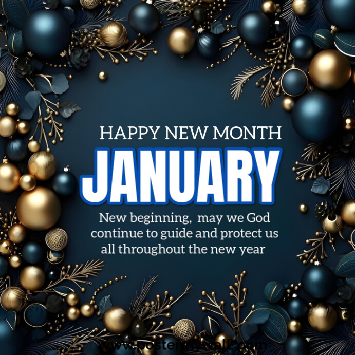 Plantilla de Happy new month January | PosterMyWall