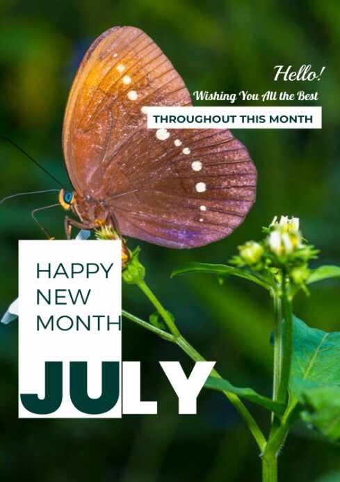 Happy New Month July Greetings Template | PosterMyWall