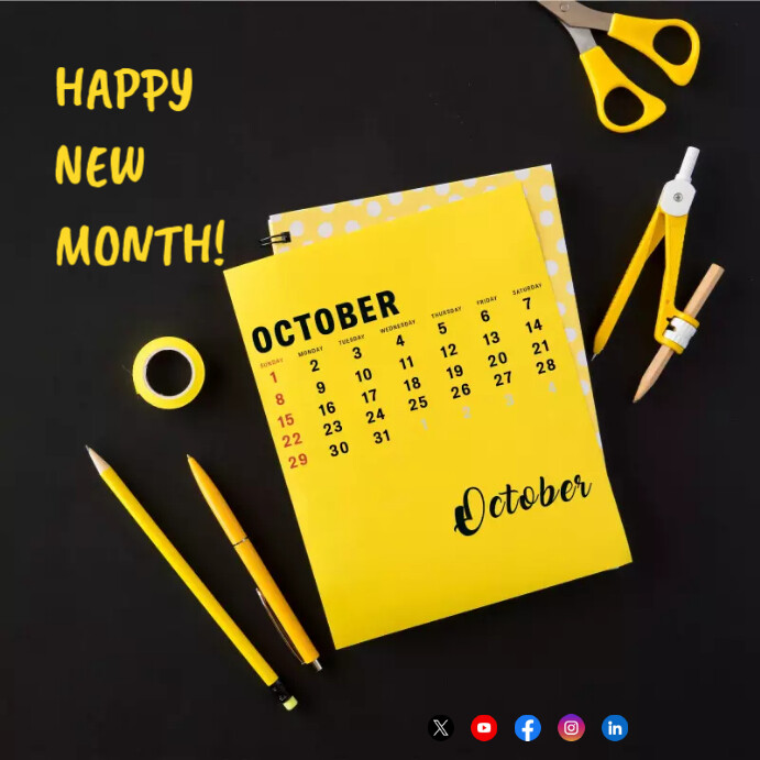 Happy New Month Oct Template | PosterMyWall