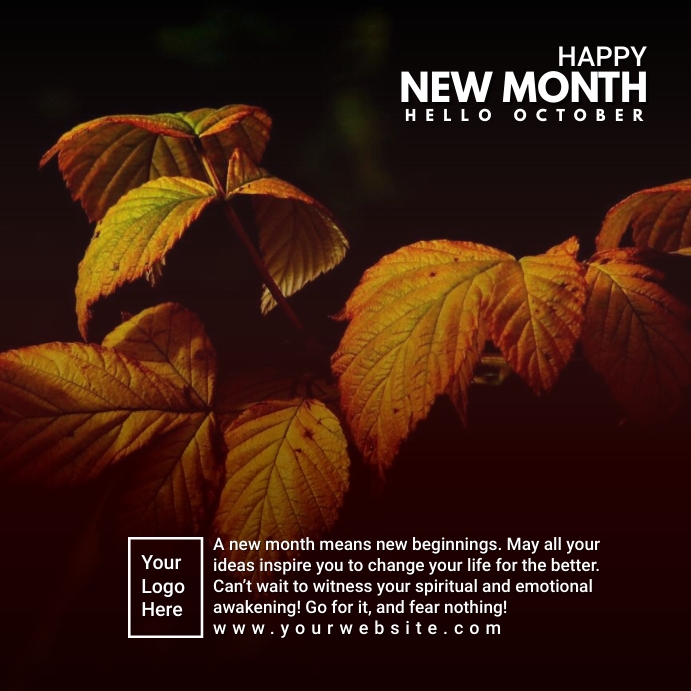 Happy New Month October IG flyer (1) Template | PosterMyWall