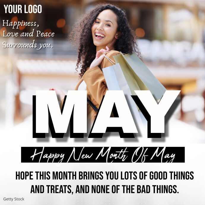 Happy new month of may design template | PosterMyWall