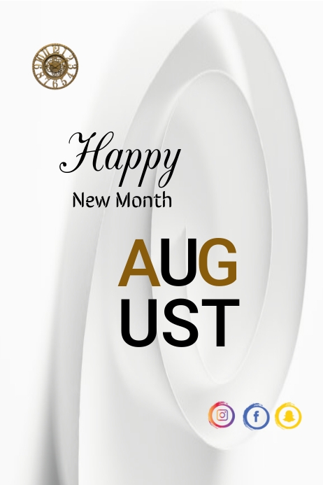 Happy New Month Poster AUGUST Template | PosterMyWall