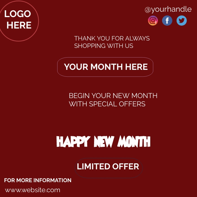 Happy new month sales ads instagram post Template | PosterMyWall