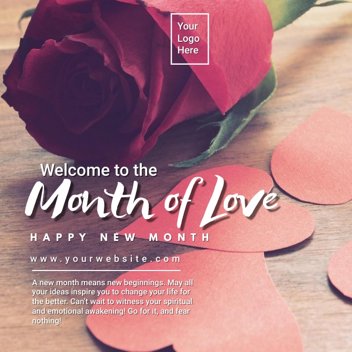 Happy New Month Valentine's February IG flyer Template | PosterMyWall
