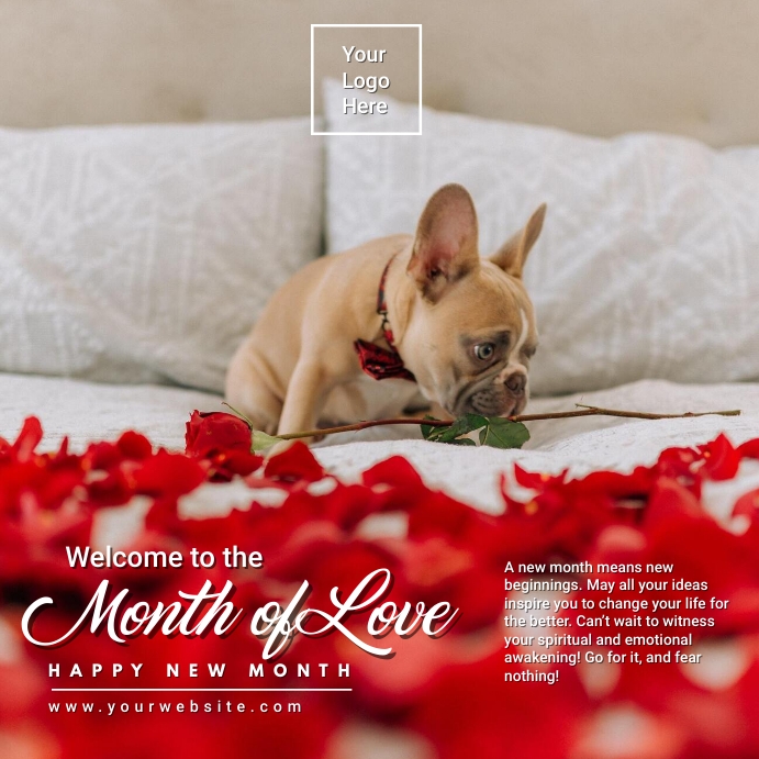 Happy New Month Valentine's February IG flyer Template | PosterMyWall