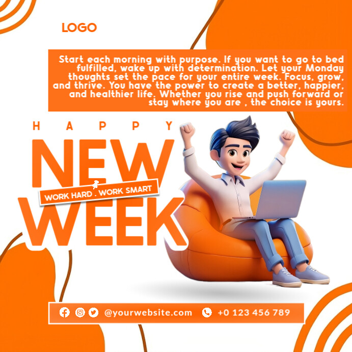 Happy New Week Template Design Instagram Post | PosterMyWall