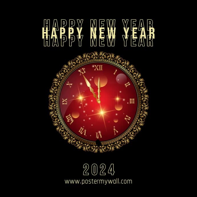 Happy New Year 2024 Instagram Post Template | PosterMyWall