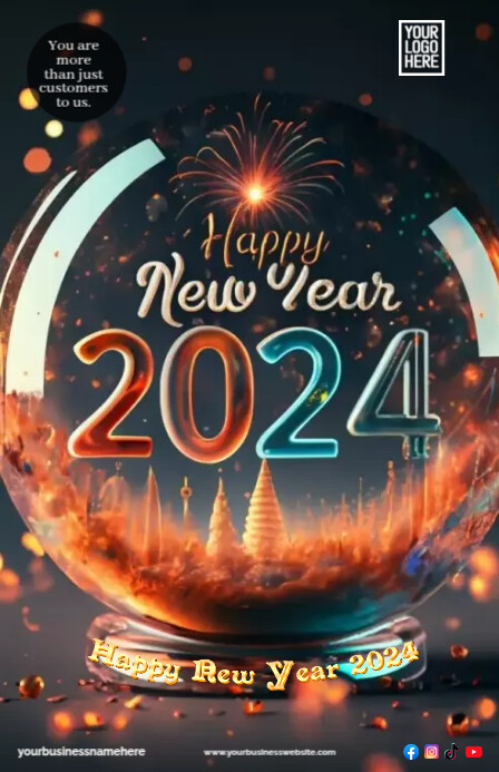 hAPPY nEW yEAR 2024 SOCIAL MEDIA POST CAPTION Template | PosterMyWall