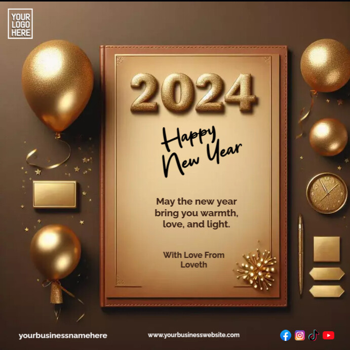 Copy of hAPPY nEW yEAR 2024 SOCIAL MEDIA POST CAPTION | PosterMyWall