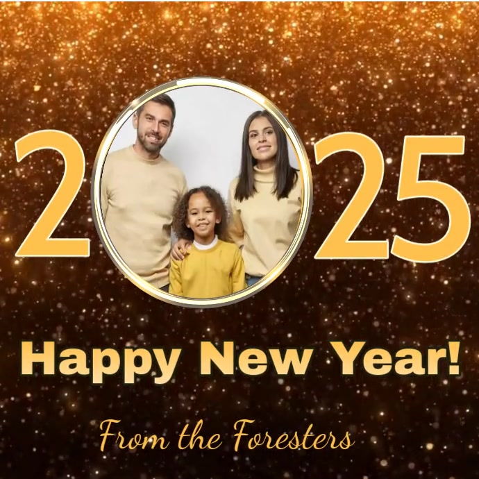 Happy new year 2025 animated greeting card template | PosterMyWall