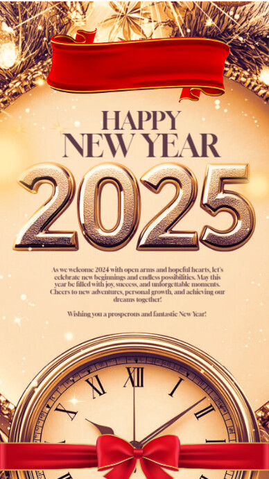 Happy New Year 2025 Event Flyer Design Template | PosterMyWall