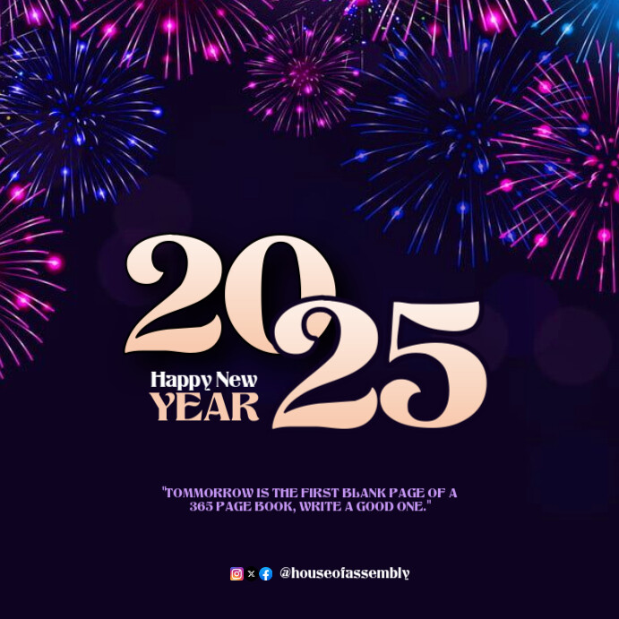 Copy of Happy New Year 2025 Flyer Design, New Year 2025 Greeting Cards ...