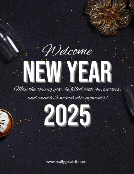 Happy New Year 2025 Flyer Template | PosterMyWall
