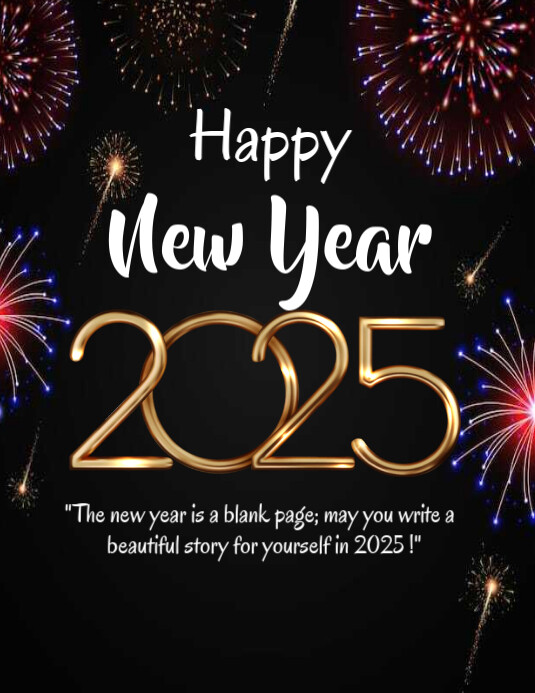 Happy New Year 2025 Flyer Template | PosterMyWall