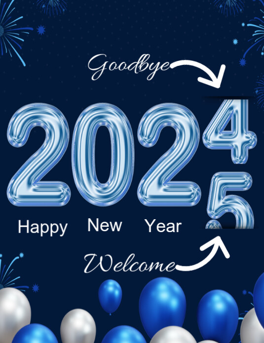 Happy New Year 2025 Flyer Template | PosterMyWall