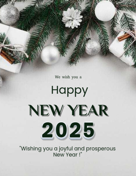 Happy New Year 2025 Flyer Template | PosterMyWall