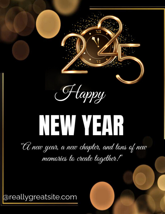 Happy New Year 2025 Flyer Template | PosterMyWall