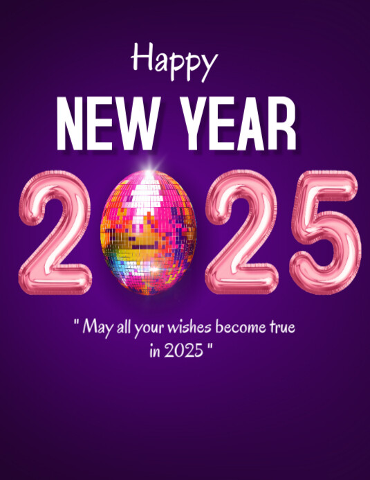 Happy New Year 2025 Flyer Template | PosterMyWall