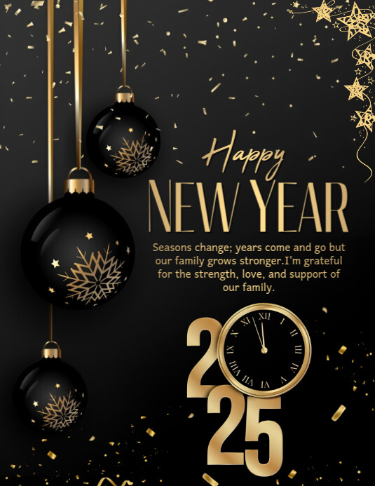 Happy New Year 2025 Greeting Flyer. Template | PosterMyWall