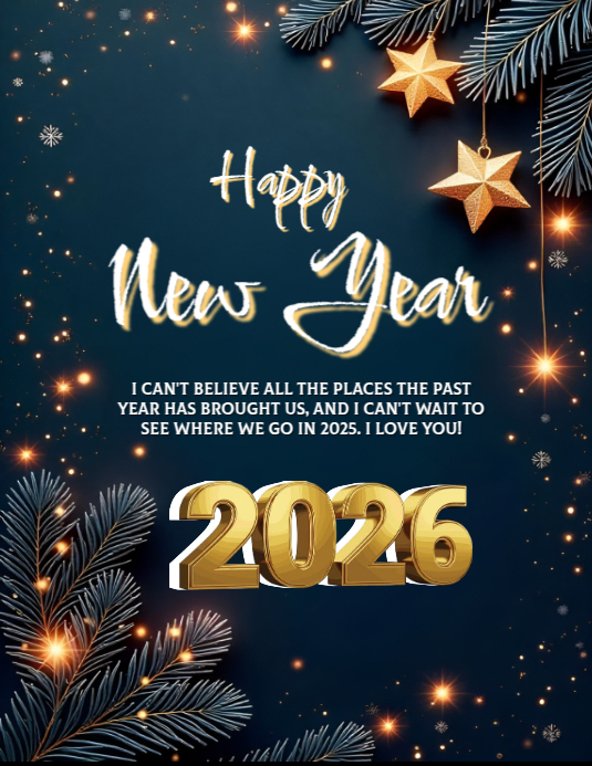 Happy New Year 2025 Greeting Flyer. Template | PosterMyWall