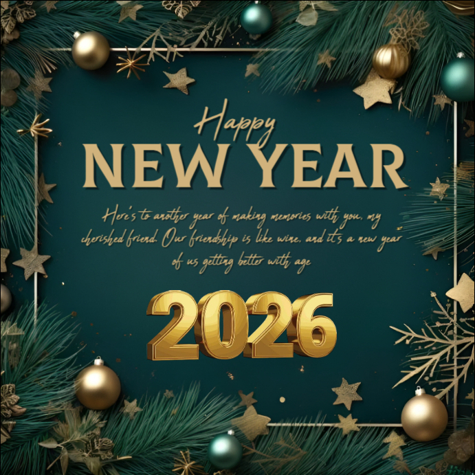 Happy New Year 2025 Greeting Instagram Post. Template | PosterMyWall