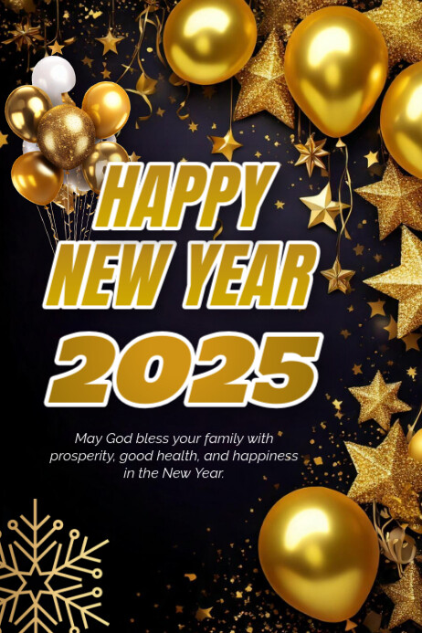 Happy New Year 2025 Greeting Poster Template | PosterMyWall