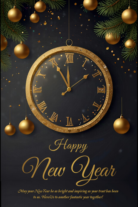 Happy New Year 2025 Greeting Poster. Template | PosterMyWall
