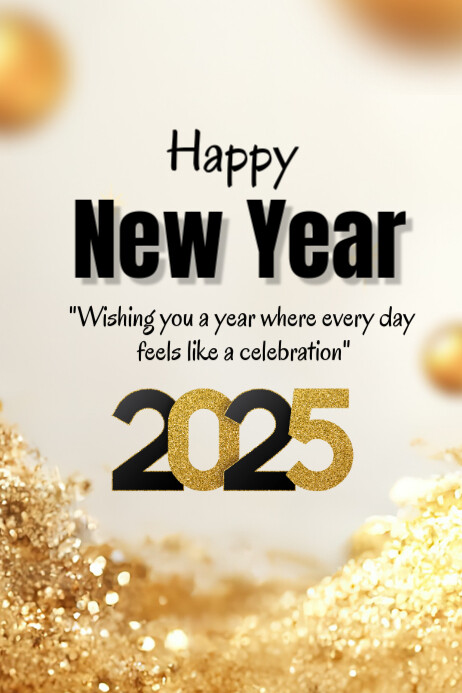 Happy New Year 2025 Poster Template | PosterMyWall