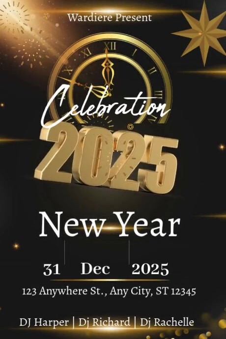 Happy New Year 2025 Poster Template | PosterMyWall