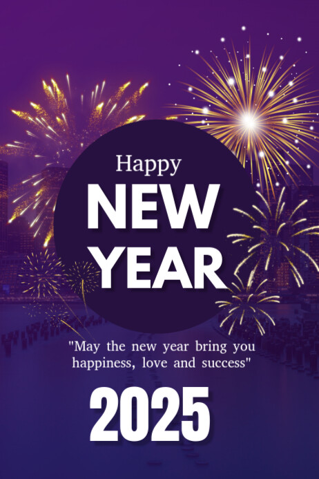 Plantilla de Happy New Year 2025 Poster | PosterMyWall