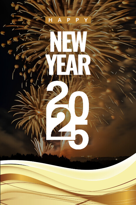 Plantilla de Happy New Year 2025 poster | PosterMyWall
