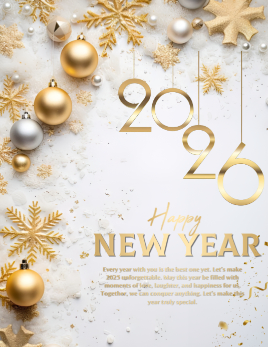 Copy of Happy New Year 2025 Wishes Flyer Template. | PosterMyWall