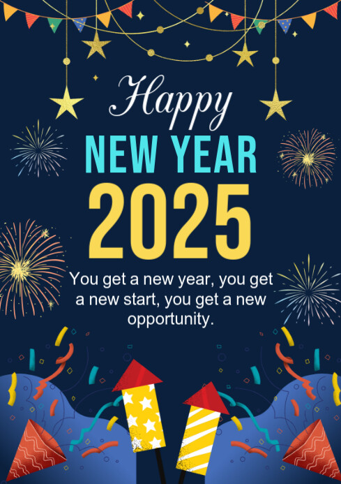 Happy new year 2025 wishing flyers Template | PosterMyWall