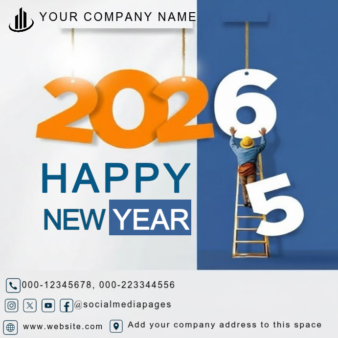 Happy New Year 2026 Business Poster Template | Corporate New Year ...