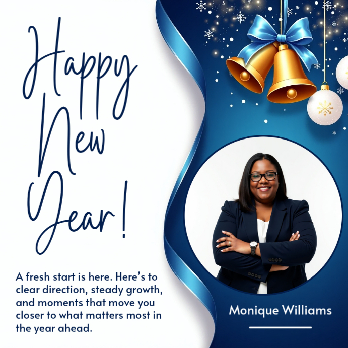 Happy New Year 2026 Corporate Greeting Card Personalized Photo Elegant ...