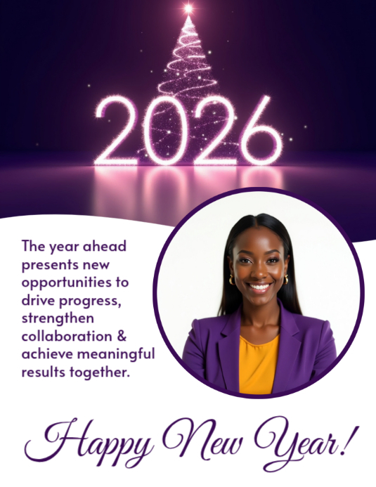 Plantilla de Happy New Year 2026 Corporate Greeting Poster With ...