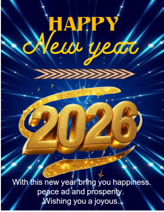 Happy New Year 2026 Template | PosterMyWall