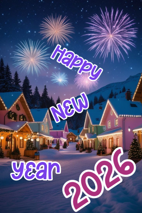 Plantilla de Happy New Year 2026 | PosterMyWall
