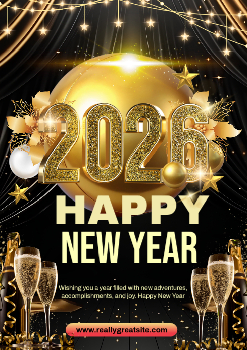 Modèle Happy New Year 2026 Flyer | PosterMyWall