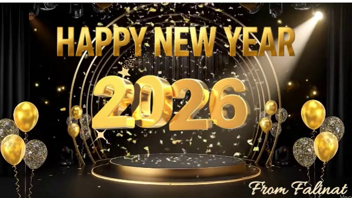 Modèle Happy New Year 2026 Gold Luxury Video Template | Elegant ...