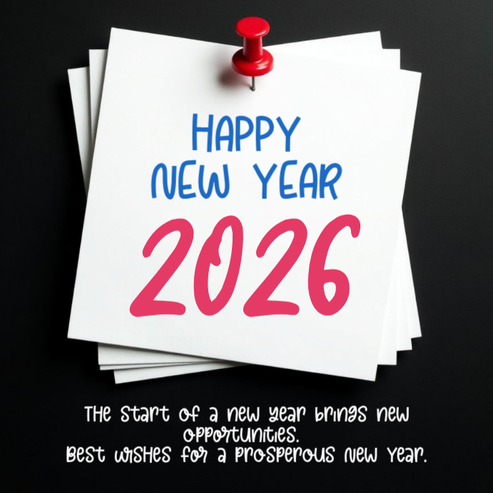 Plantilla de Happy New Year 2026 Greeting Post for Business Brands ...