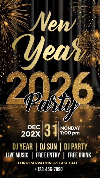 Happy New Year 2026 Instagram Story Template | PosterMyWall