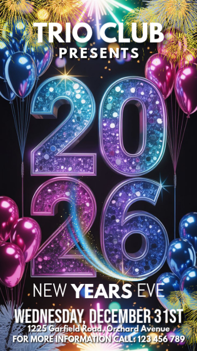 Happy New Year 2026 - New Year Eve Instagram Story Template | PosterMyWall
